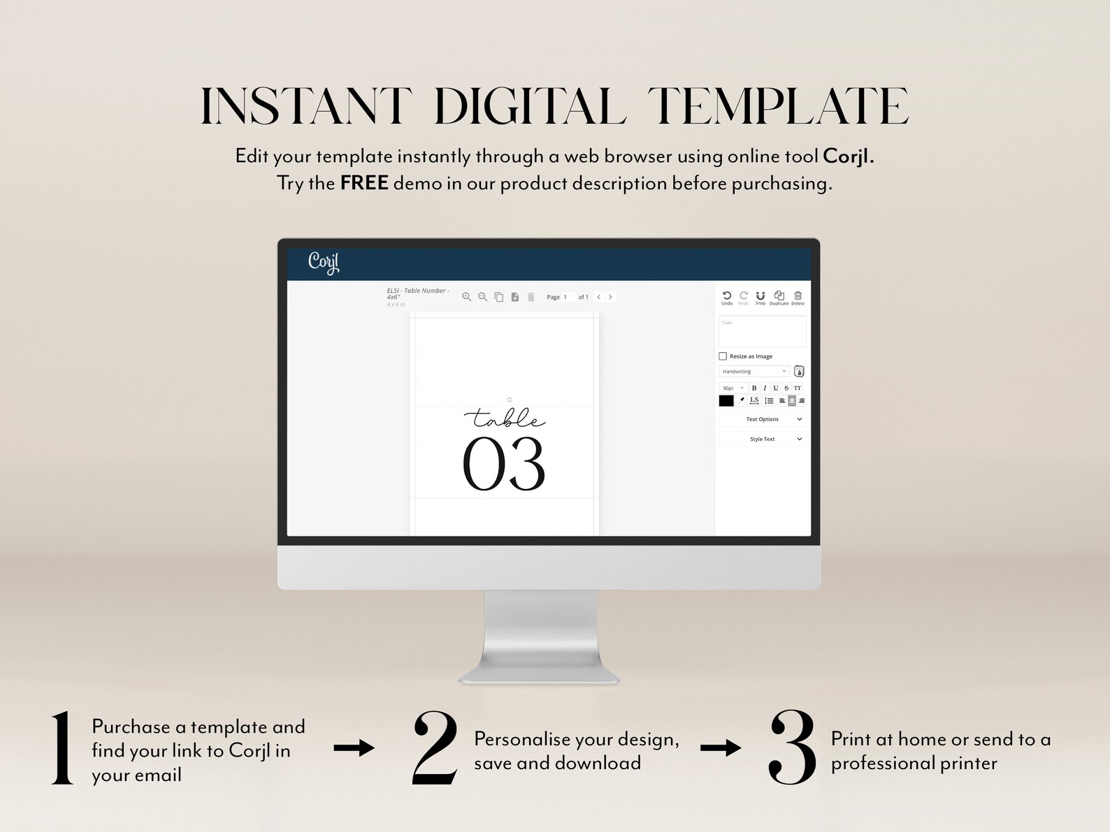Table Numbers Template Minimal Number Modern Table Setting Editable ...