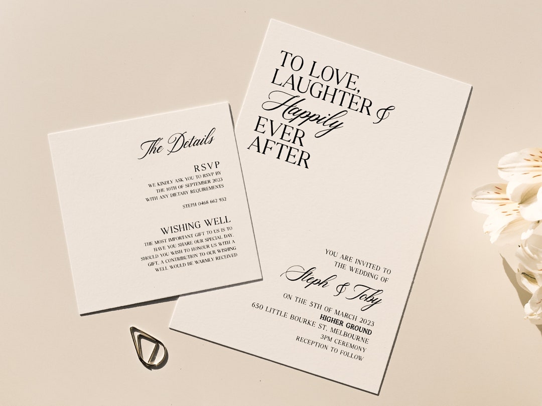 Ivy Invitation Suite Digital Template Wedding Invite Happily Ever After ...