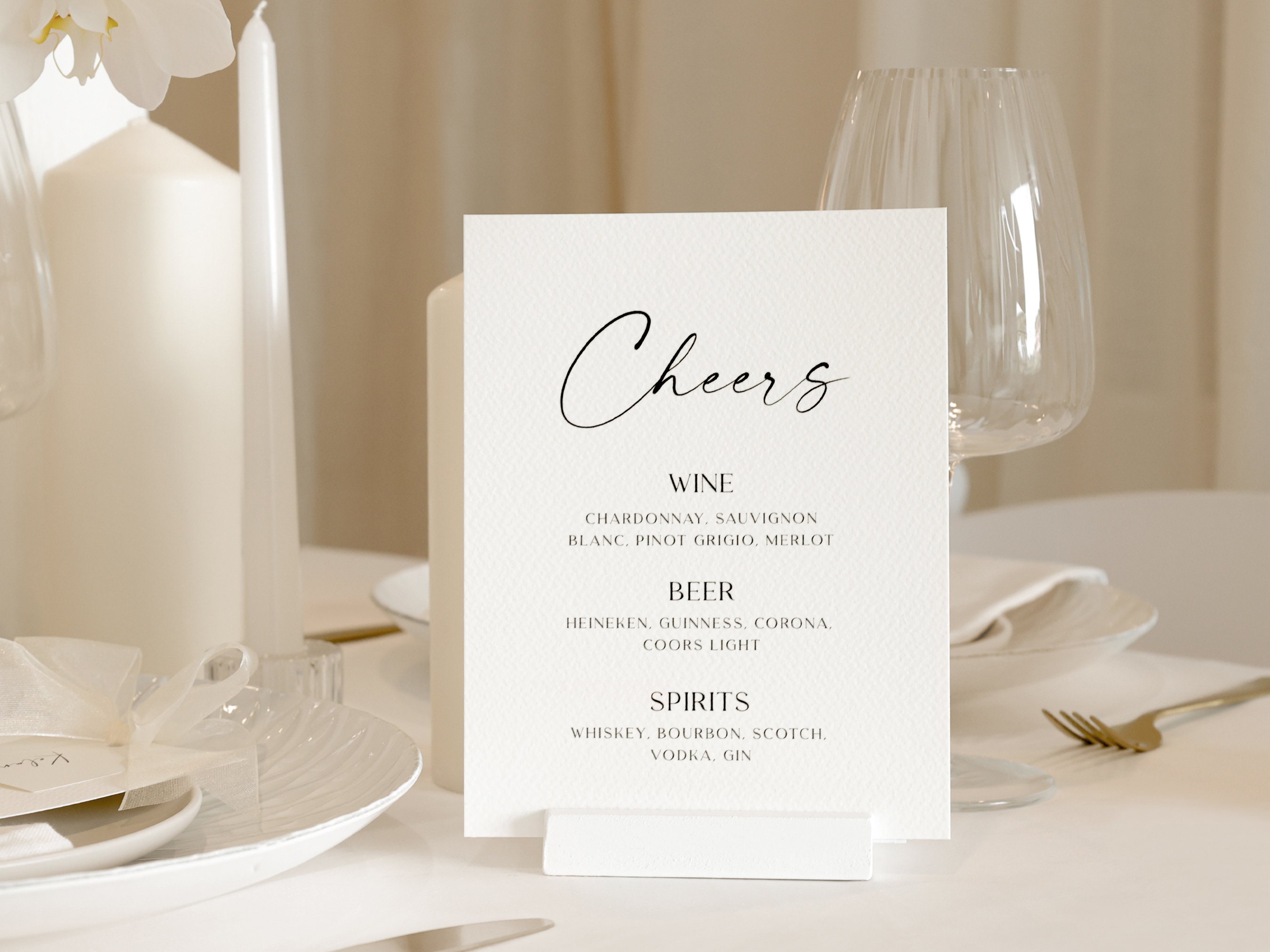 Wedding Drinks Menu Template Minimal Drinks Bundle Menu Modern Drunk in ...