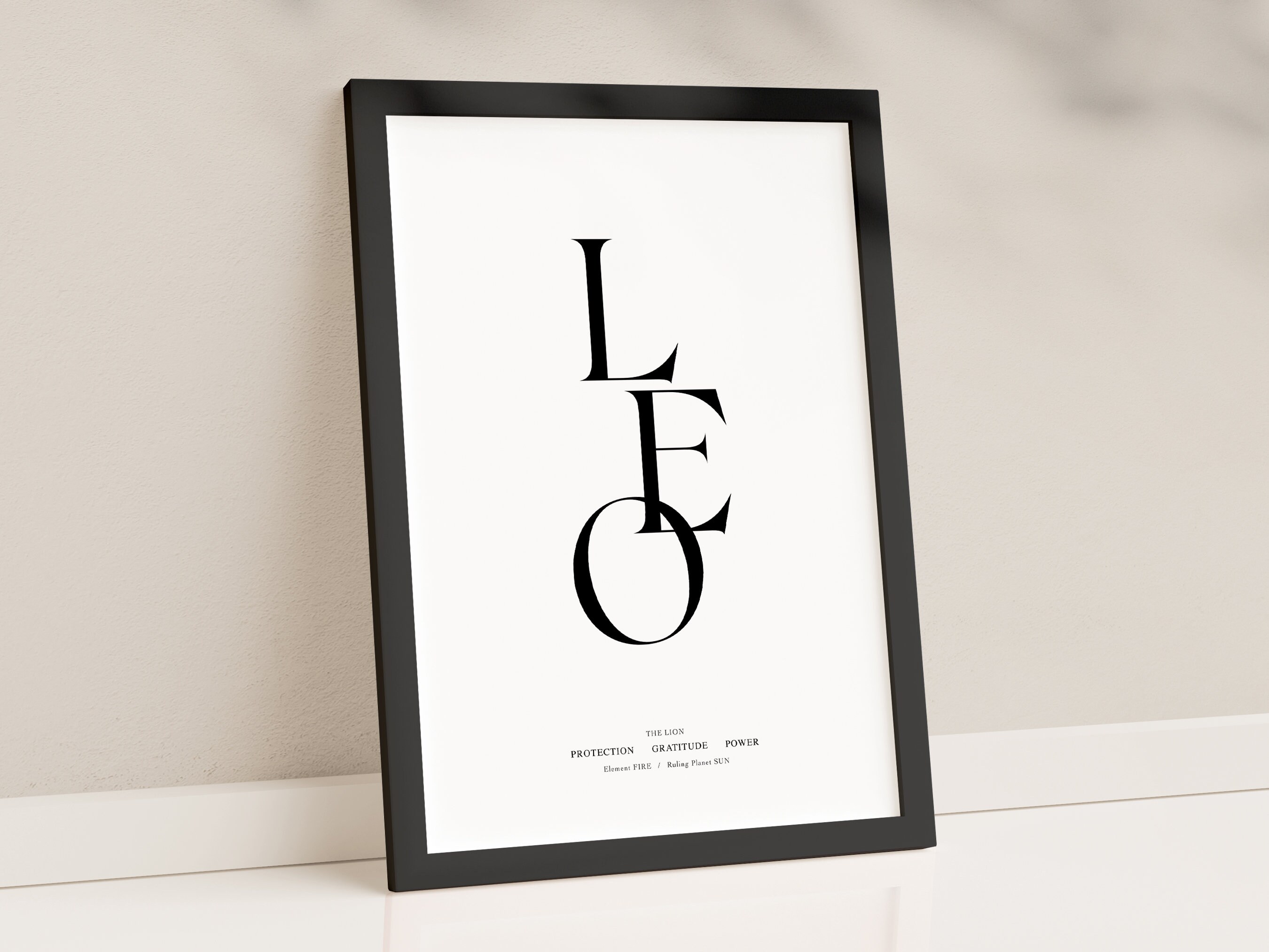 LEO Star Sign, Instant Download Print, Simple Print, Leo Gift, Zodiac ...