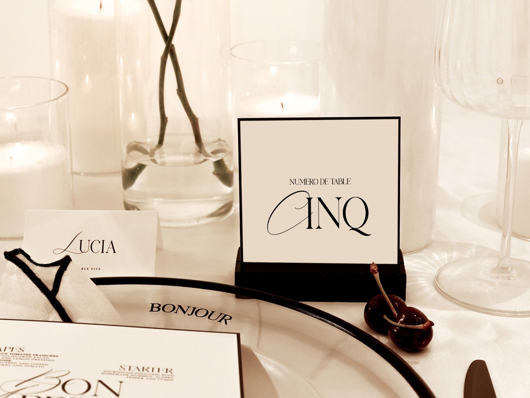 Minimal Wedding Table Numbers French Modern Table Numbers Reception ...