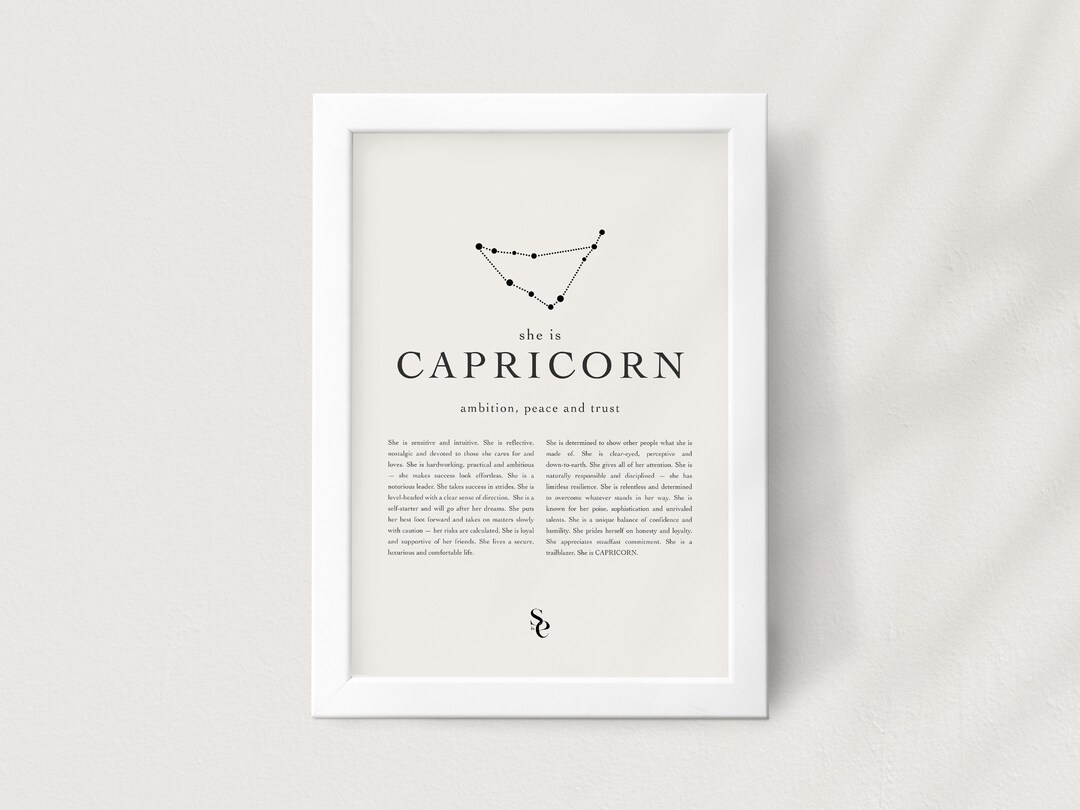 Signature Capricorn Star Sign Instant Download Print Zodiac - Etsy