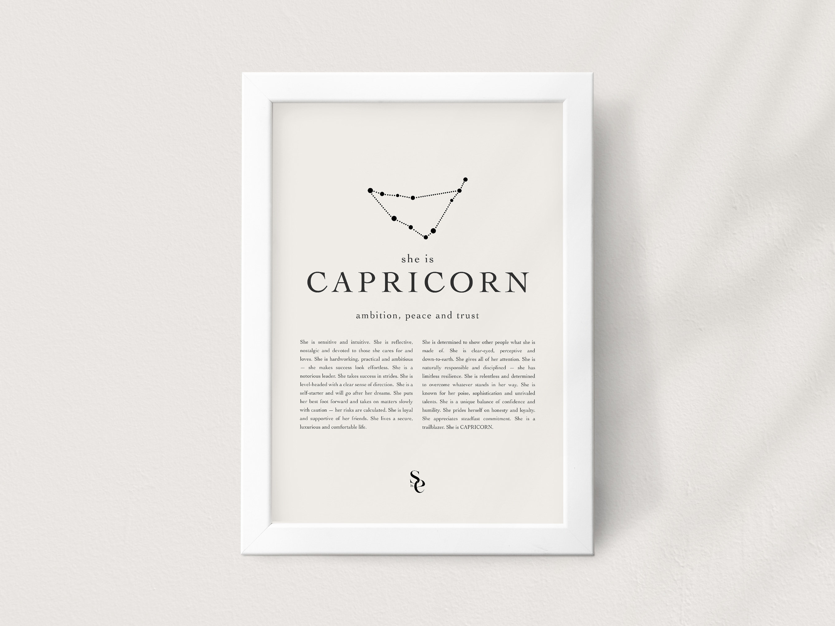 Signature Capricorn Star Sign Instant Download Print, Zodiac Printable ...