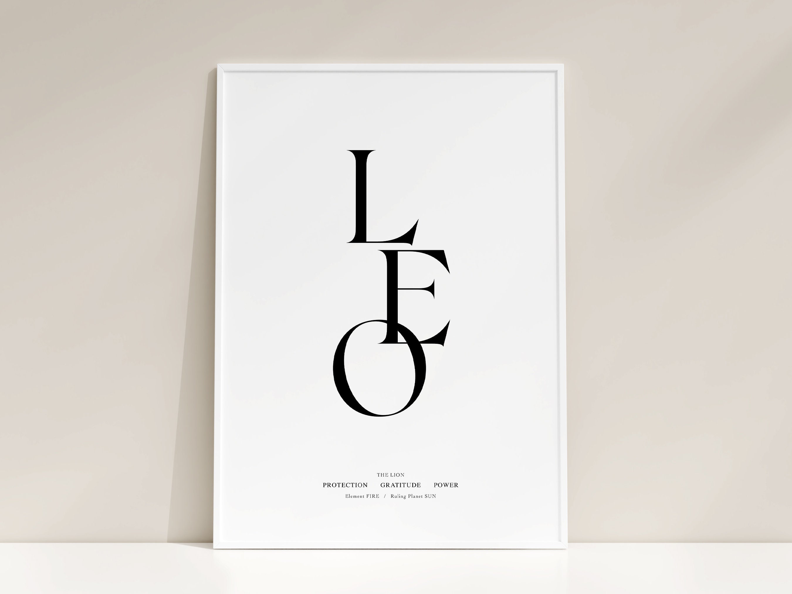 LEO Star Sign, Instant Download Print, Simple Print, Leo Gift, Zodiac ...
