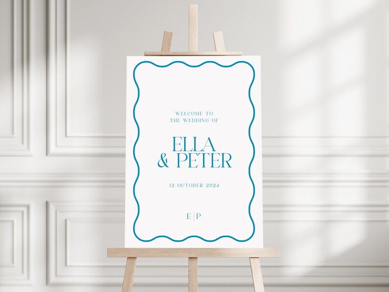 Modern Wavy Welcome Sign Digital Download for Wedding Reception Sign ...