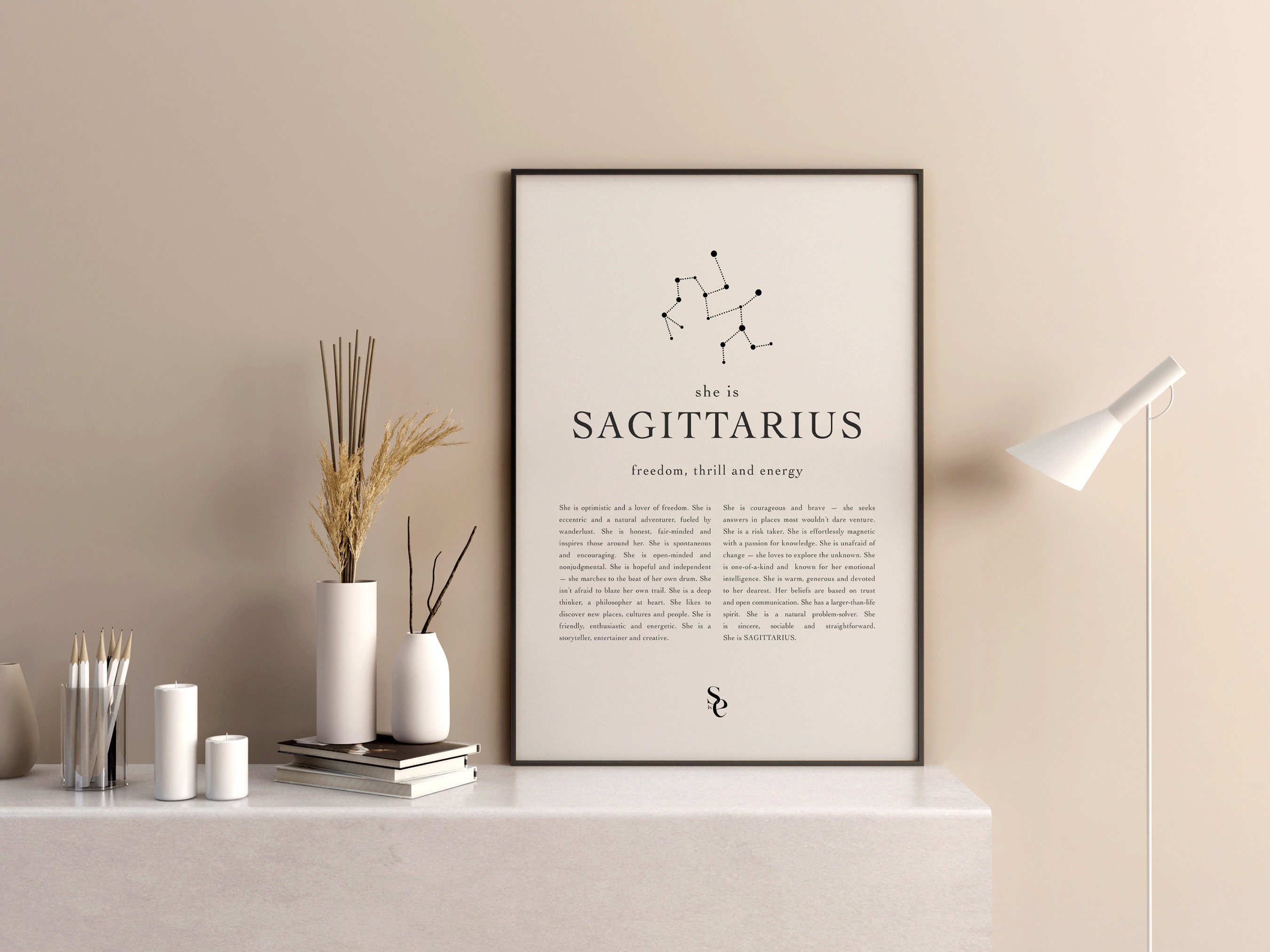 Signature Sagittarius Star Sign Instant Download Print, Zodiac ...