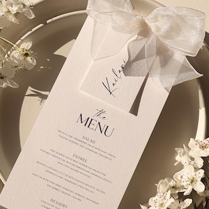 Wedding Menu Cards Place Settings Bundle Digital Template Minimalist ...