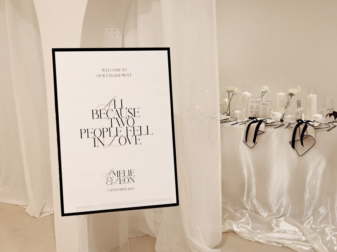 A1 Welcome Sign Printable Template "all Because Two People Fell in Love ...