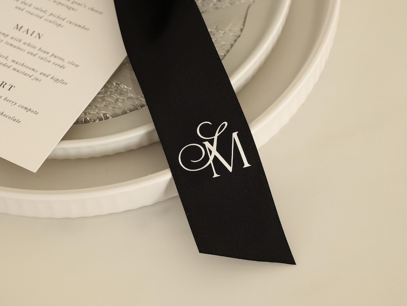 Personalised Wedding Logo Ribbon Custom Satin Ribbon for Wedding Menus ...