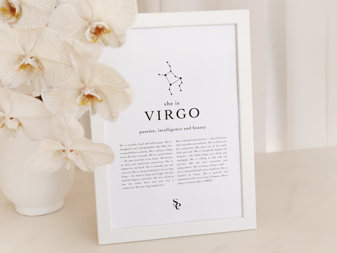 Virgo Print for Wall Virgo Star Sign Instant Download Print Zodiac ...