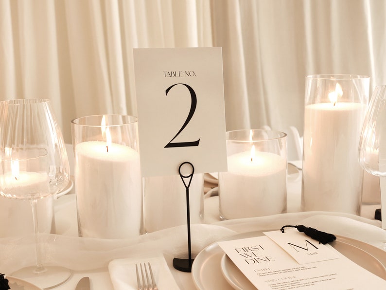 Wedding Table Numbers Template Minimal Number Modern Table - Etsy
