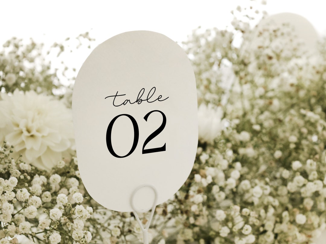 Table Numbers Template Minimal Number Modern Table Setting Editable ...