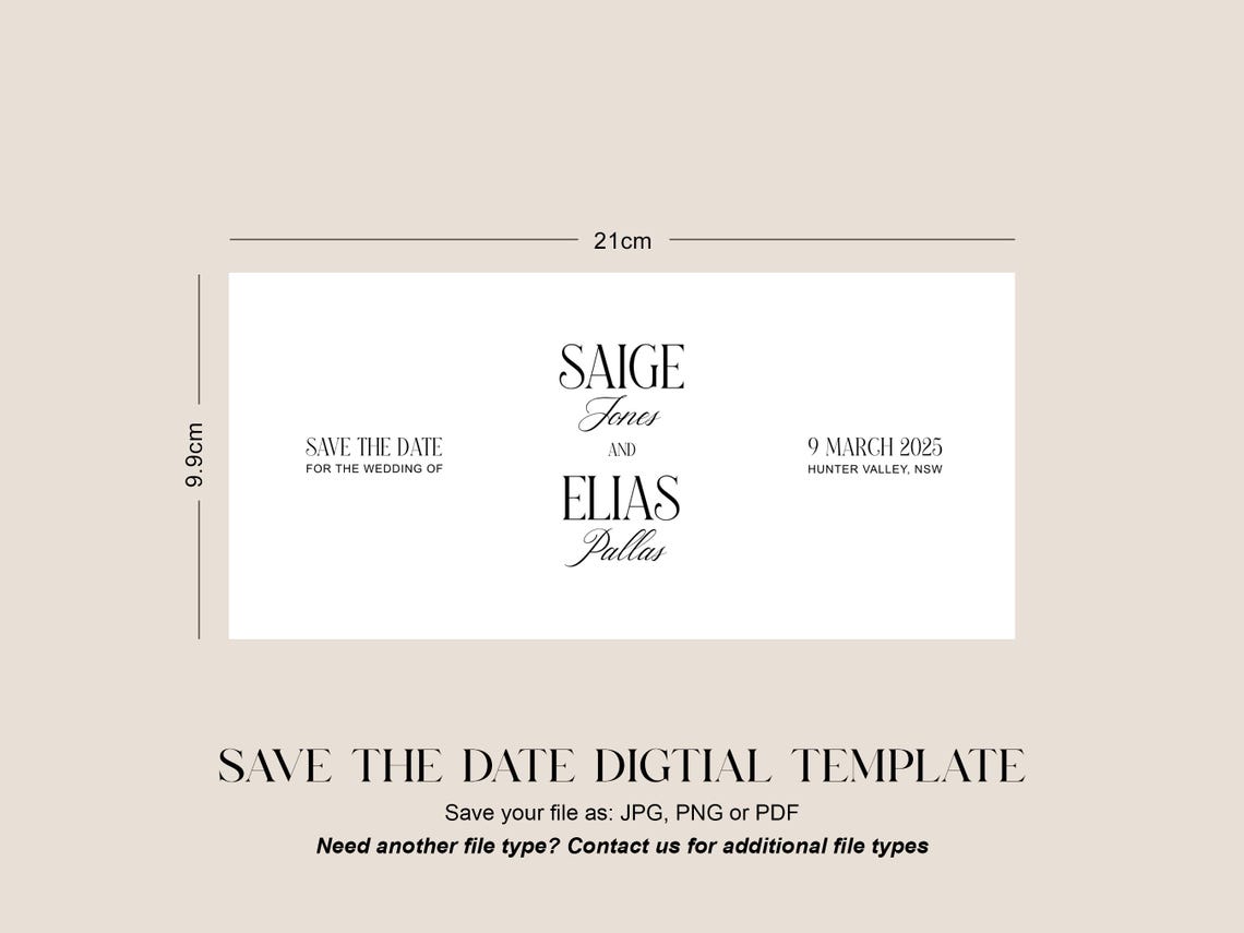 Modern Save the Date Wedding Template Editable Digital Download ...