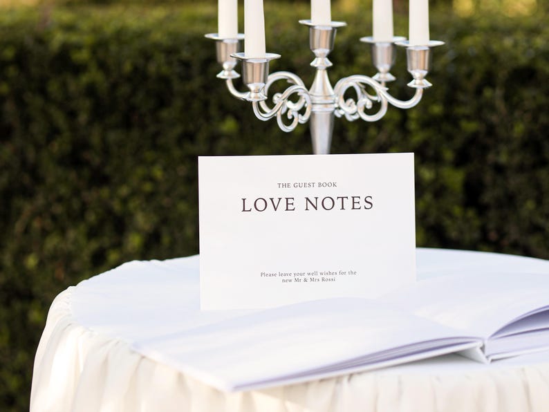 Guest Book Sign Template Love Notes Wedding Sign A5 Digital Download ...