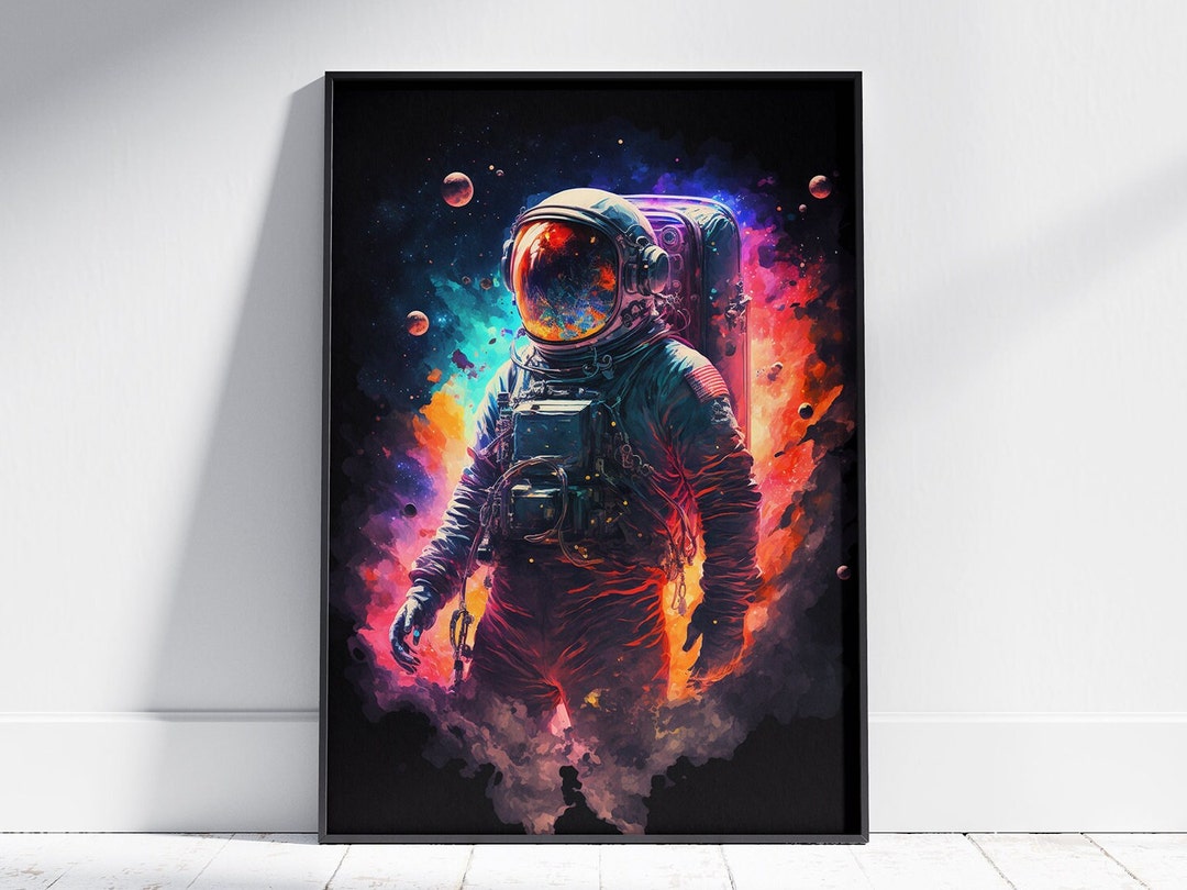Astronaut Wall Art | Space | Cosmic Artwork | Outerspace | Cyberpunk ...