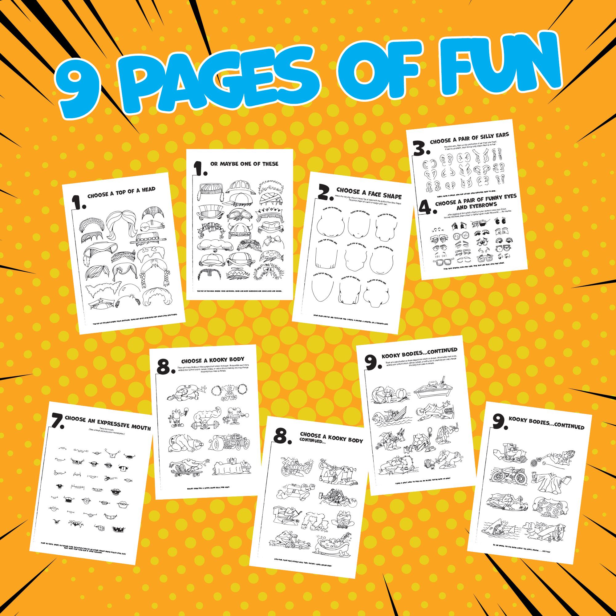 Retro Kooky Comic Kids Cartoon Tracing Activity (digital Download) - Etsy