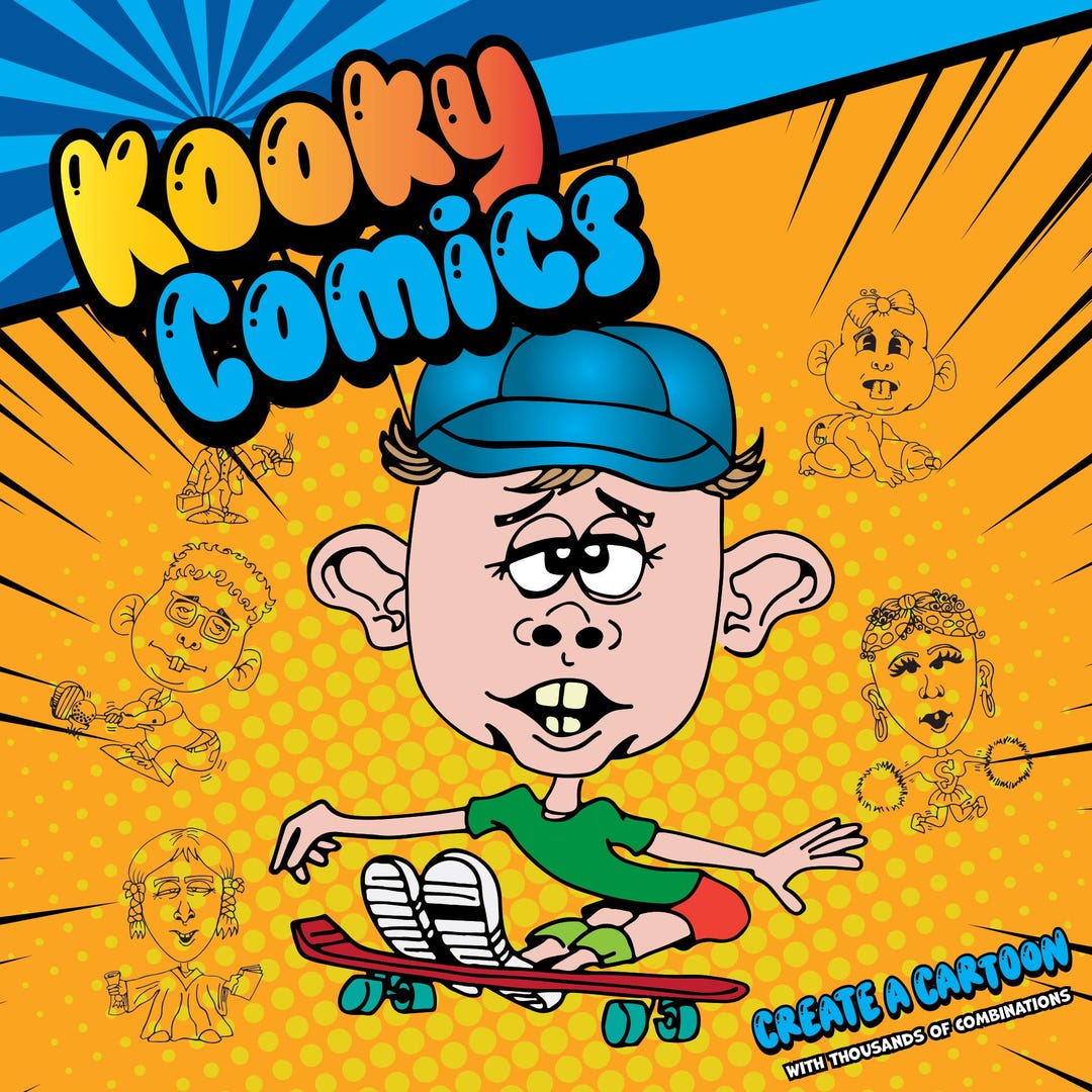 Retro Kooky Comic Kids Cartoon Tracing Activity (digital Download) - Etsy