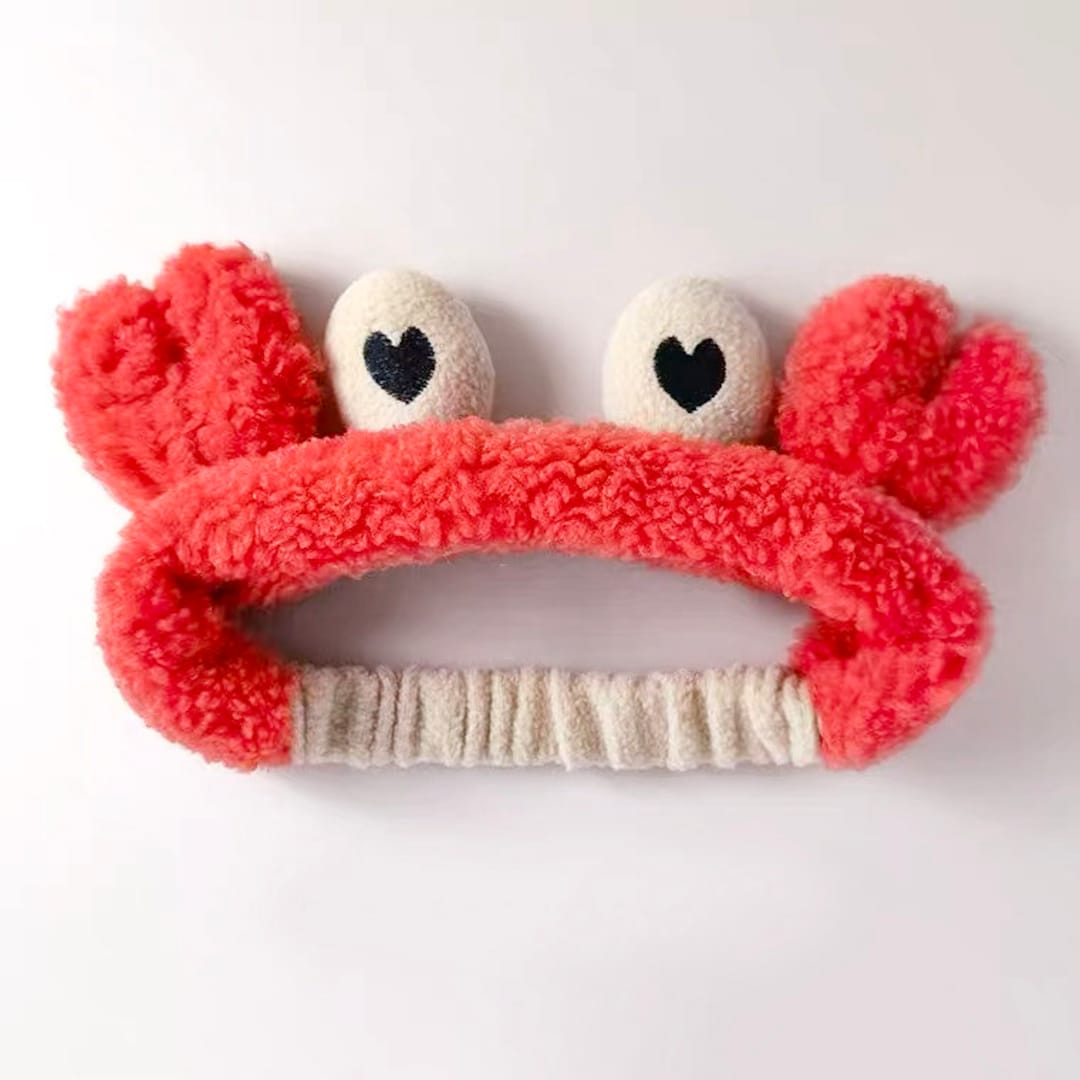Crab Spa Headband/ Gift for Her/ Red Pink/ Makeup Headband Cosmetic for ...