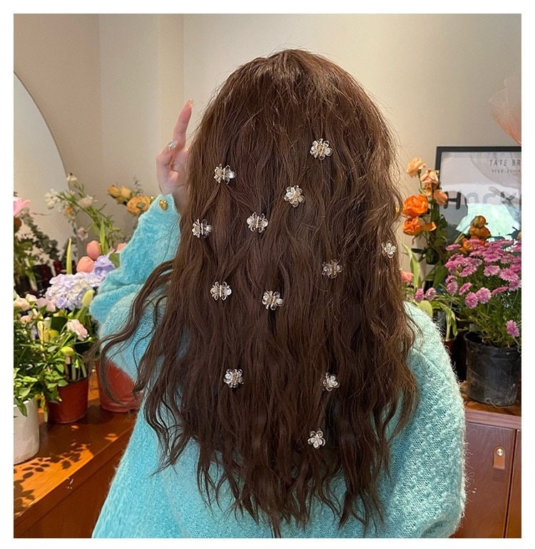 Flower Girl Small Mini Hair Clip Gold Color/ Gift for Her/ - Etsy