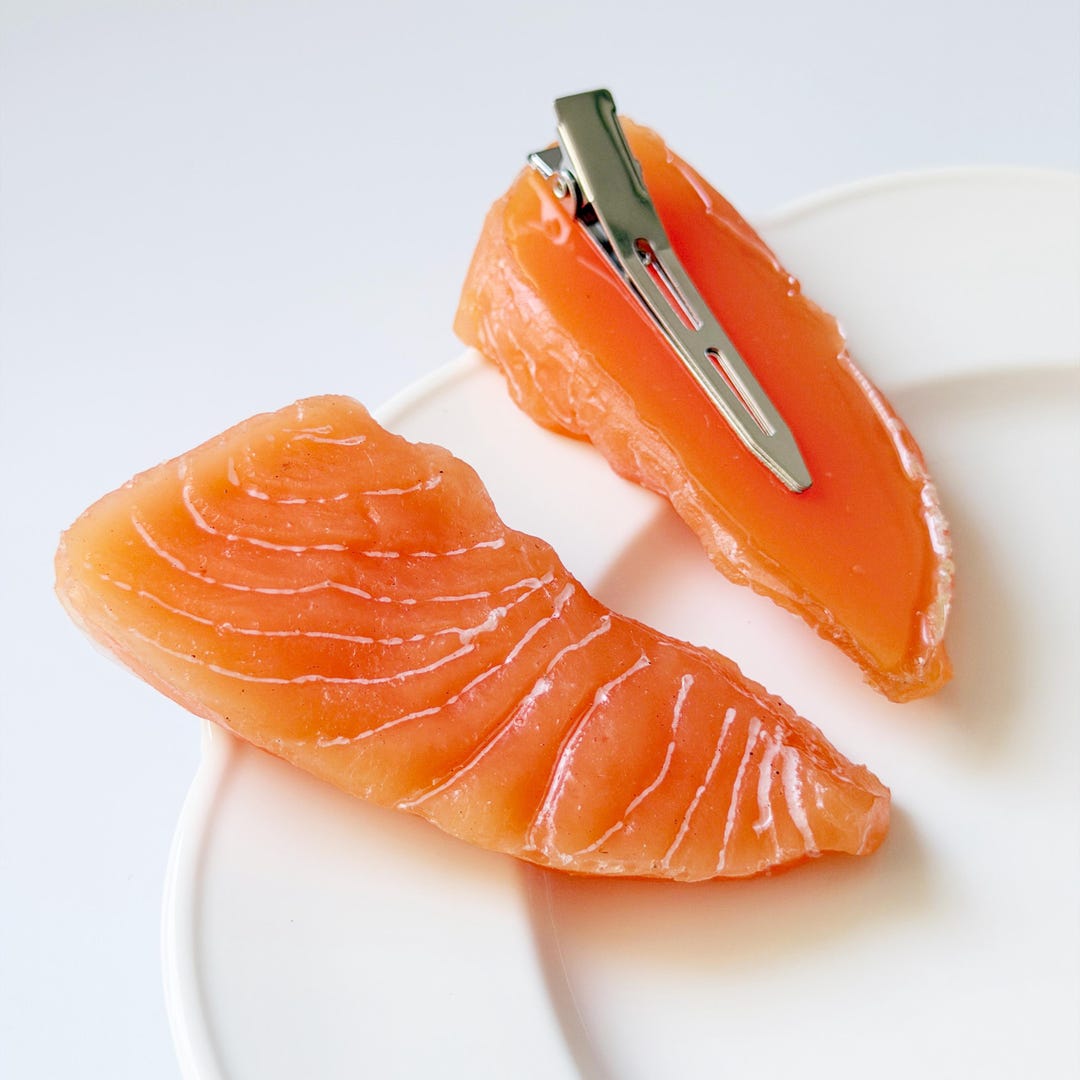 Salmon Sushi Fun Hair Barrettes Clip/ Gift for Her Girlfriend Wife Bff ...