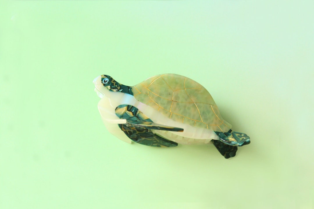 Turtle Tropical Hair Claw Clip Sea Creature/ Medium Hair Claw 2 Colors ...
