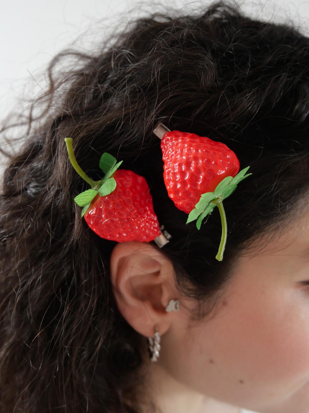 Strawberry Banana Fruit Fun Hair Barrettes Clip/ Special Gift for Her ...
