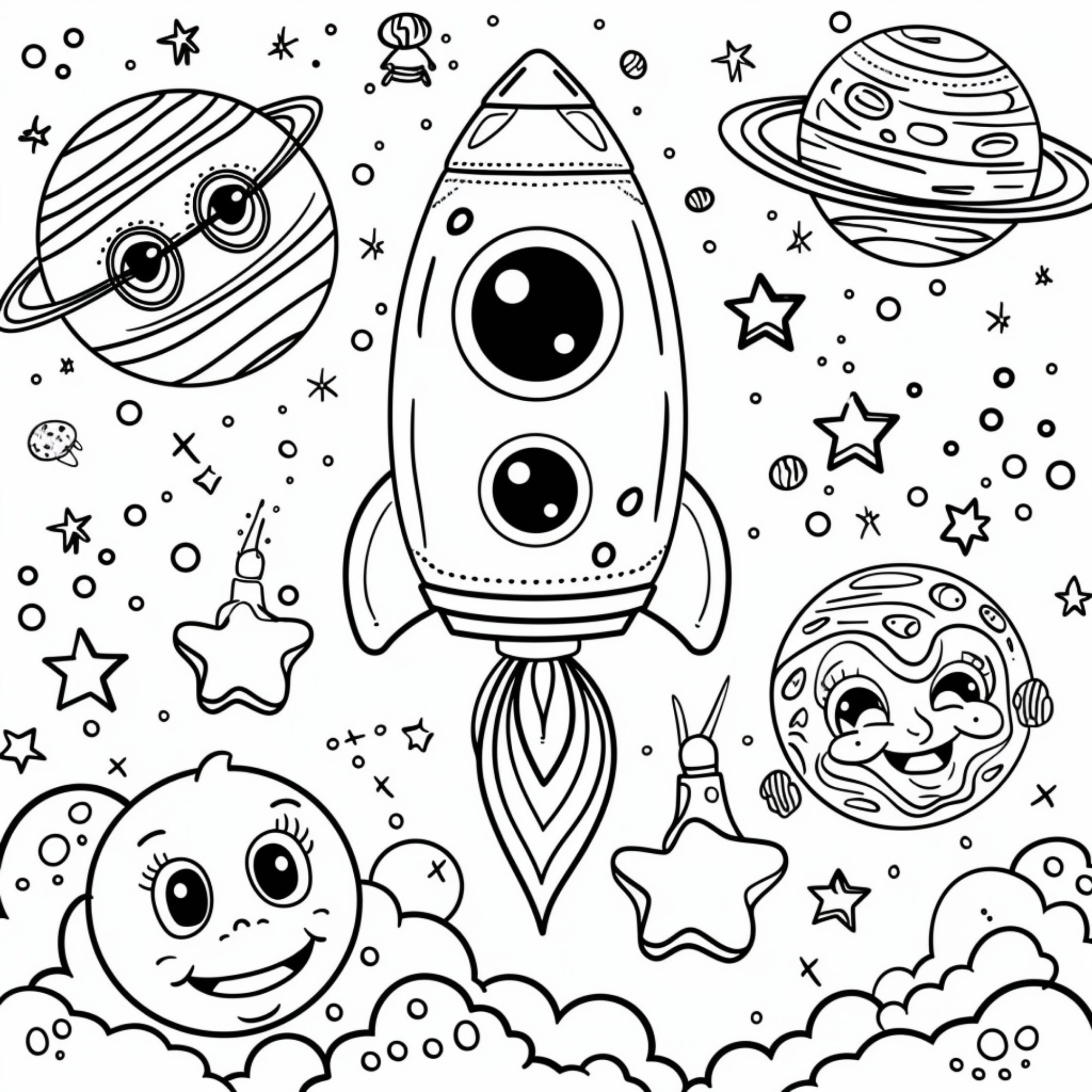 Midjourney Prompts, Coloring Pages for Kids of All Ages, Printable ...