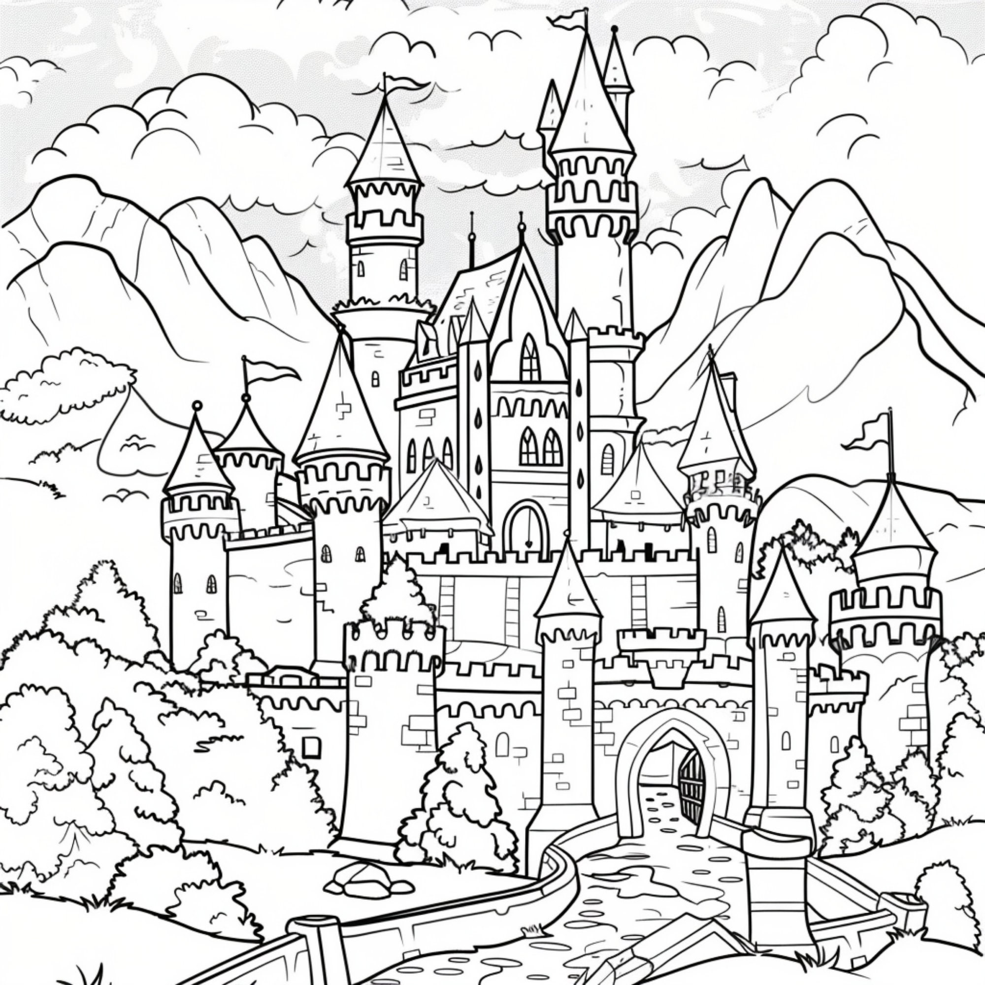 Midjourney Prompts, Coloring Pages for Kids of All Ages, Printable ...