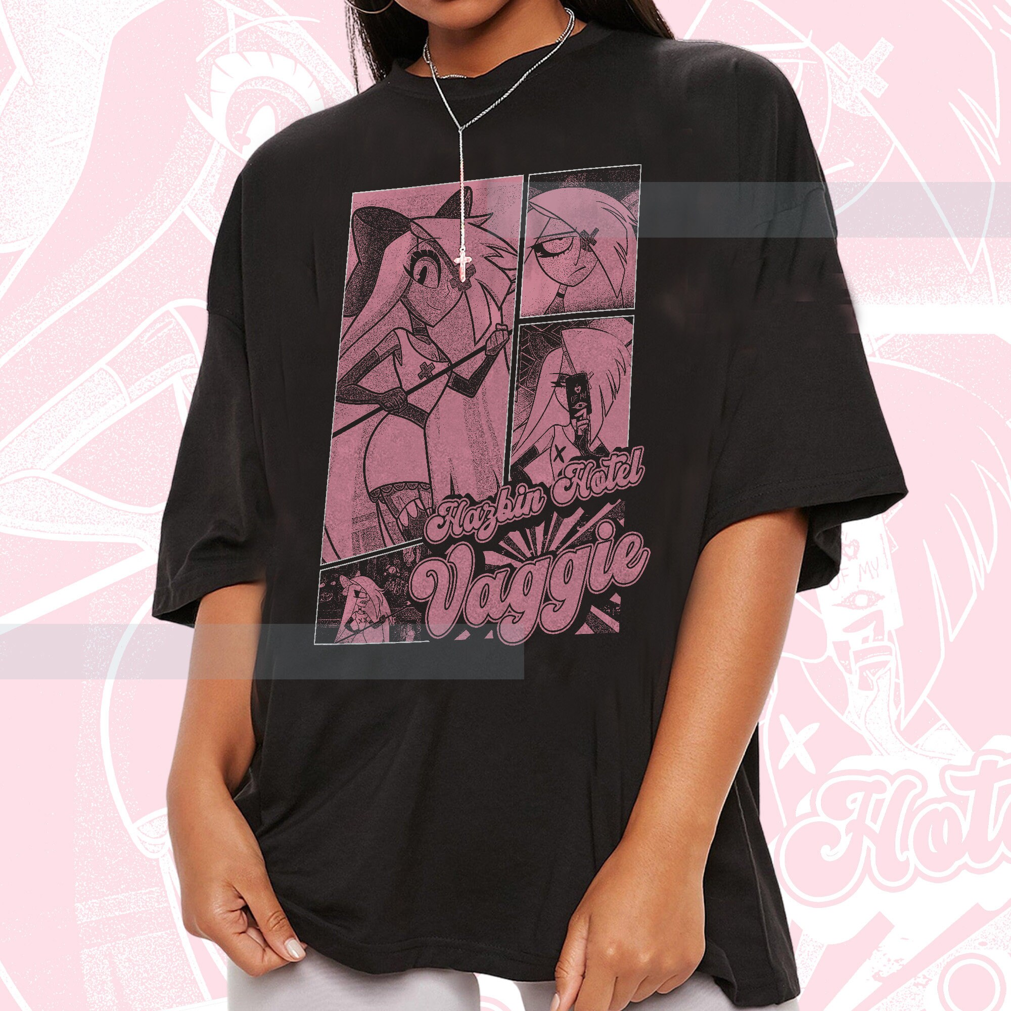 Vaggie Hazbin Hotel Shirt, Vaggie Morningstar Characters Tee, Vivziepop ...