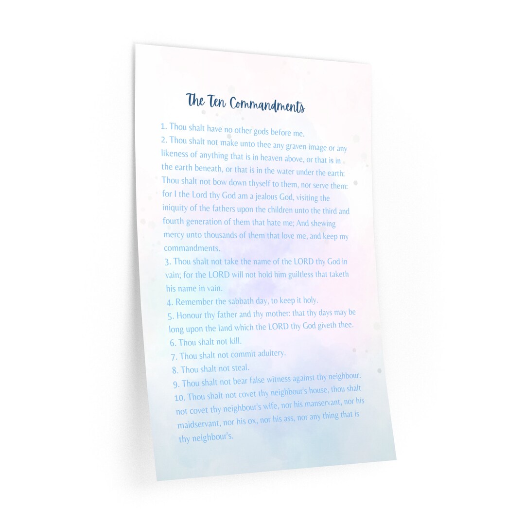 Ten Commandments Wall Decal exodus 20:1-17 KJV - Etsy
