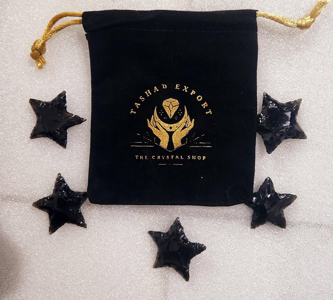 Black Obsidian Star, Hand Crafted Crystal Star Carving, Protection ...