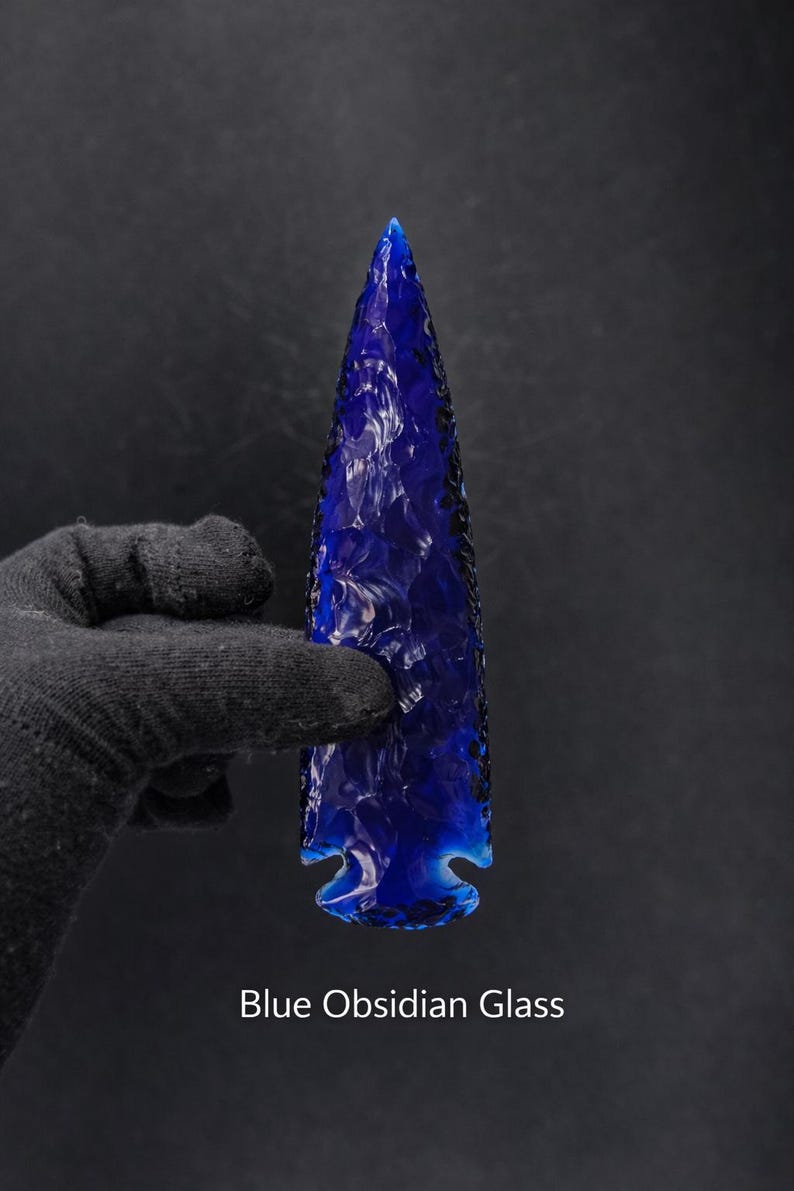 Black Obsidian Arrowhead Glass Spearhead, Primitive Stone Point ...