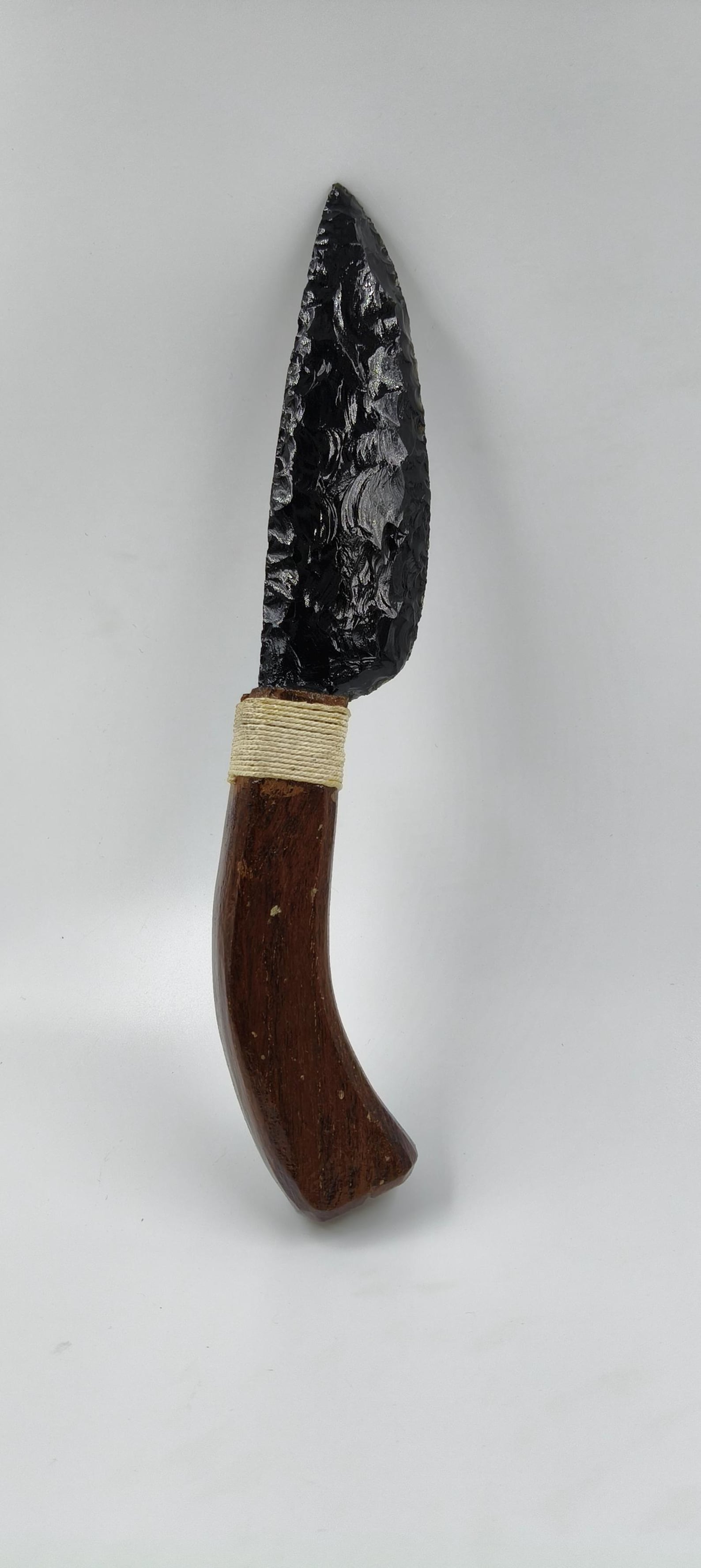 Cuchillo de obsidiana negra de 15 cm con mango de madera: Athame con ...