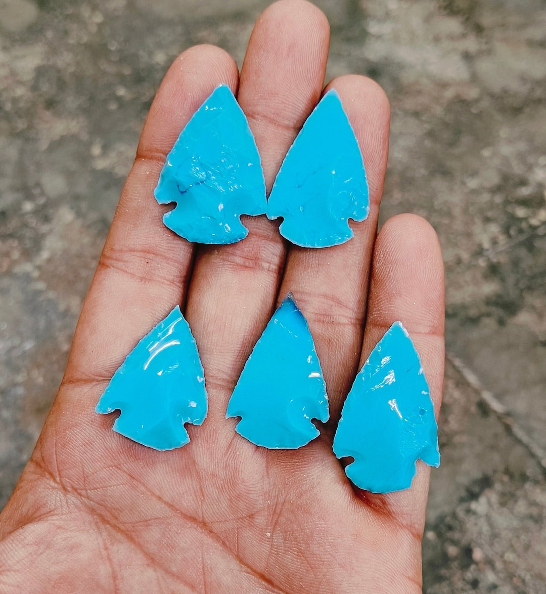 Turquoise Glass Arrowhead 1" to 1.25" Inch, Turquoise Arrowhead ...