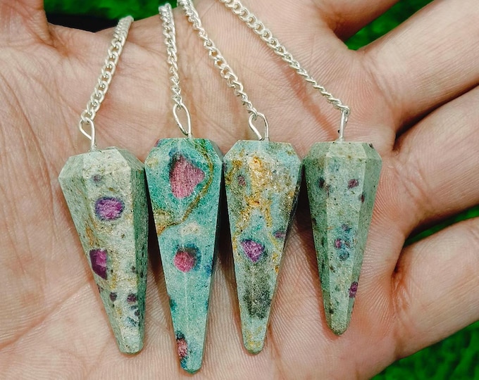 Lemurian Phantom Quartz Light Healing Point Intuitor Crystal Pendulum Wand Laser Stone Sterling ...