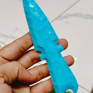 Turquoise Opal Blade Spearhead Arrowhead 6" Inch | Hand Carved Crystal ...