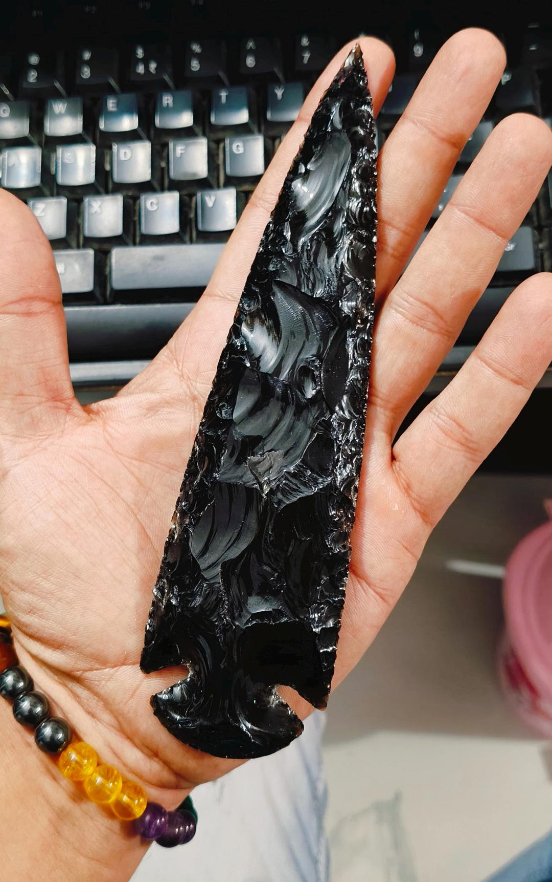 Buy Handmade Black Obsidian Arrowhead Spearhead, Fully Hand Knapped ...