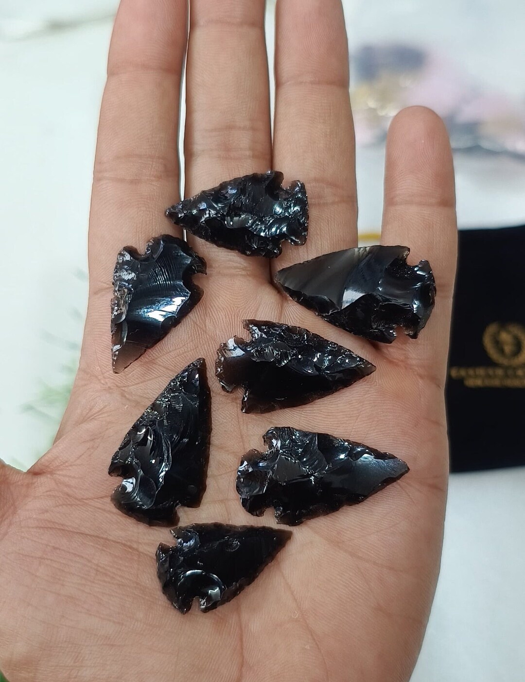 AAA Black Obsidian Arrowhead 1 to 1.25 Arrow Decor Stone Arrowhead Healing Crystals and Stones ...
