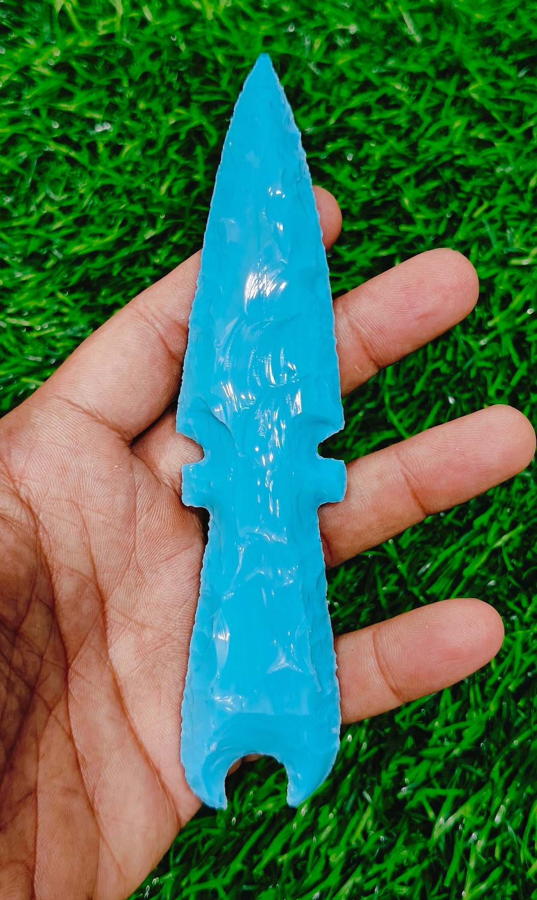 Turquoise Opal Blade Spearhead Arrowhead 6" Inch | Hand Carved Crystal ...