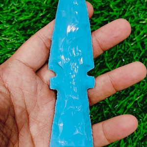 Turquoise Opal Blade Spearhead Arrowhead 6" Inch | Hand Carved Crystal ...