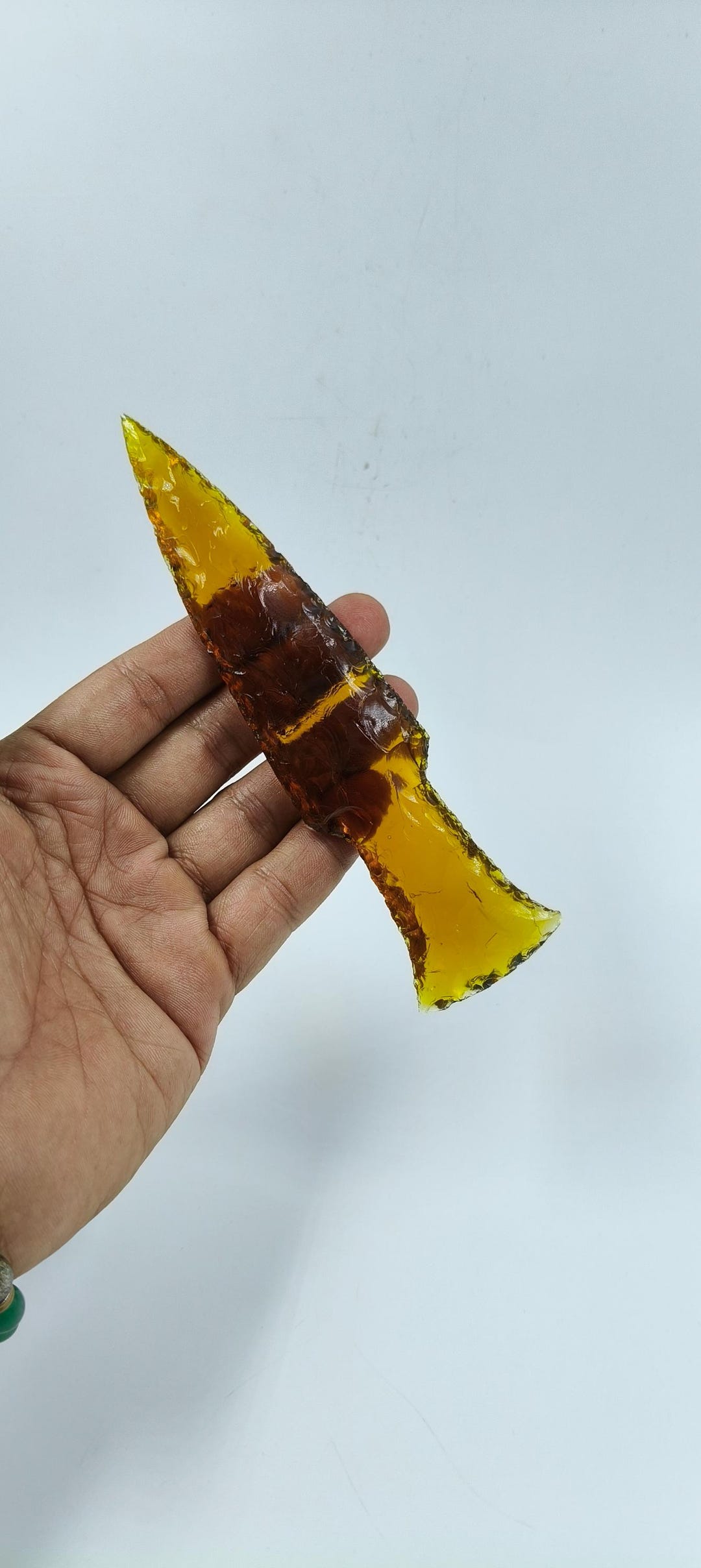 Handmade Orange Obsidian Glass Spearhead | Crystal Arrowhead, Home ...
