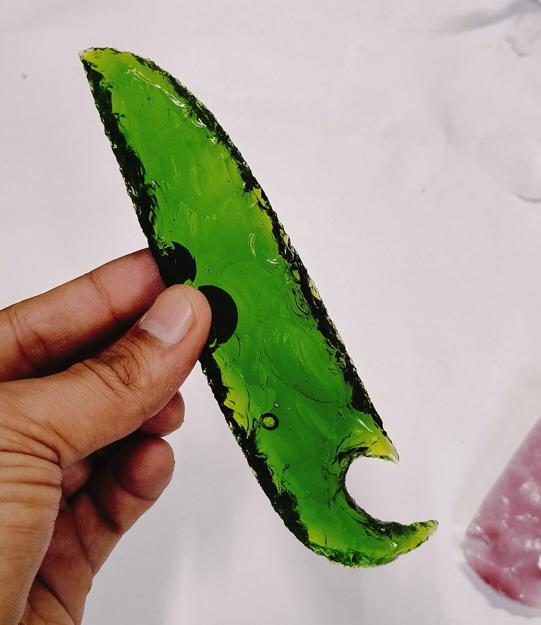 Green Obsidian Blade Spearhead Arrowhead 6" Inch | Hand Carved Crystal ...