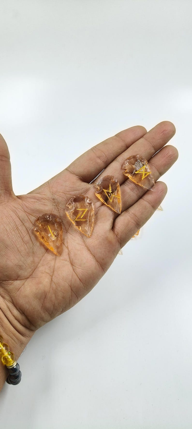 Glass Arrowhead Rune Set: 25pc Elder Futhark Divination Stones - Hand ...
