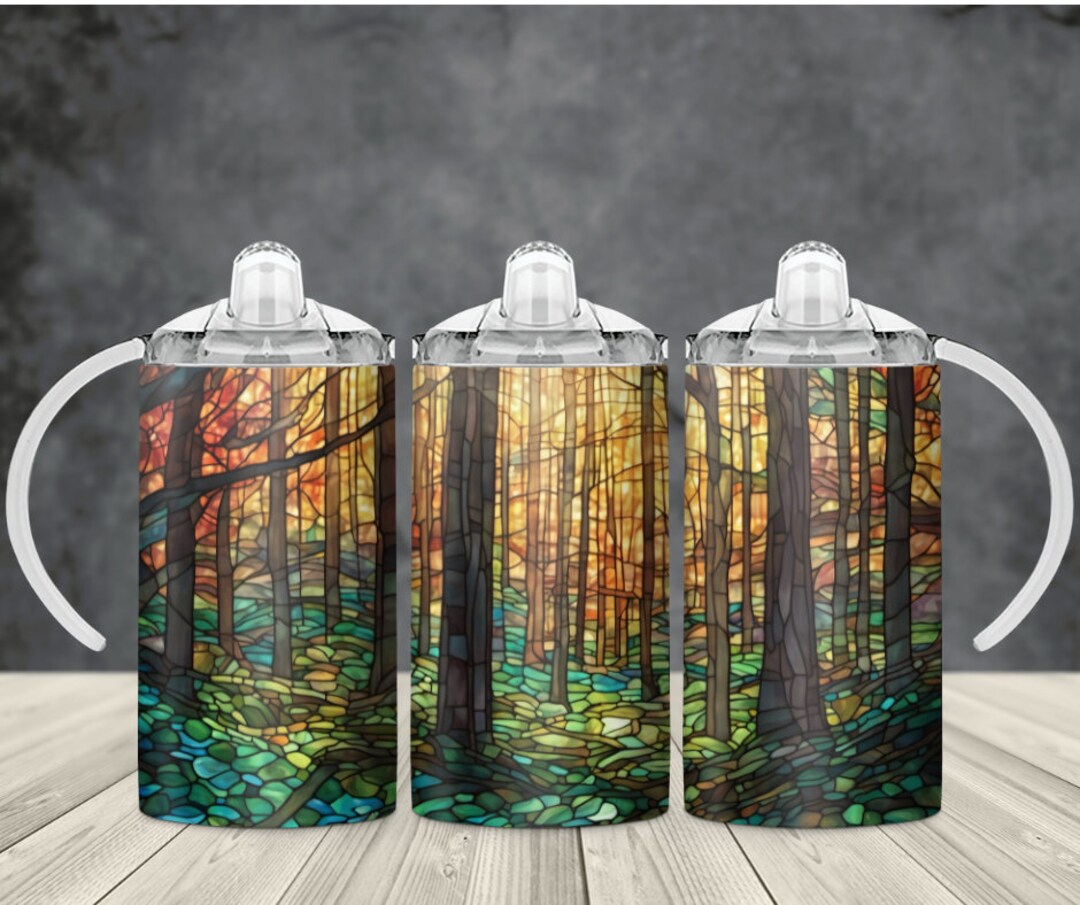 Adult Sippy/disability Cup Stained Glass Forest - Etsy UK