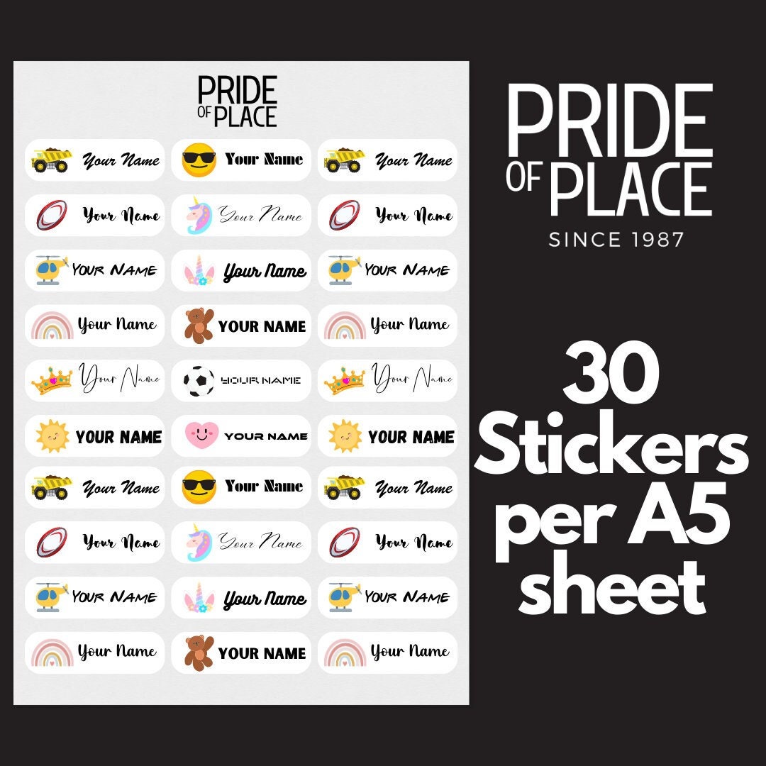 Kids Name Stickers | Daycare Name Labels | Nursery Name Stickers | Name ...