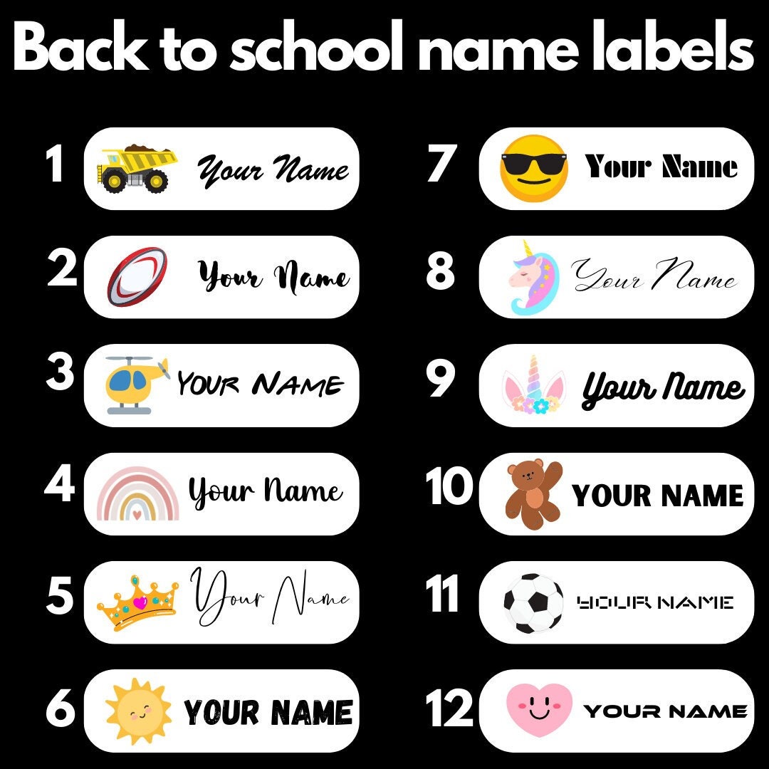 Kids Name Stickers Daycare Name Labels Nursery Name - Etsy