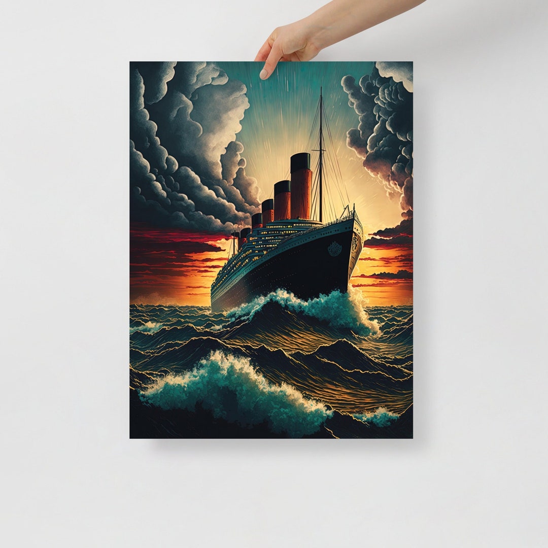 Titanic Colorful Illustration Wall Art, Original Titanic Painting ...