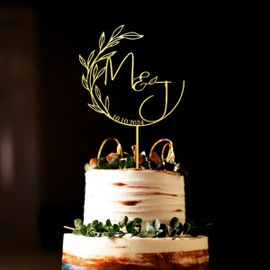 Custom Initial Wedding Cake Toppers, Gold Vintage Cake Toppers, Rustic ...