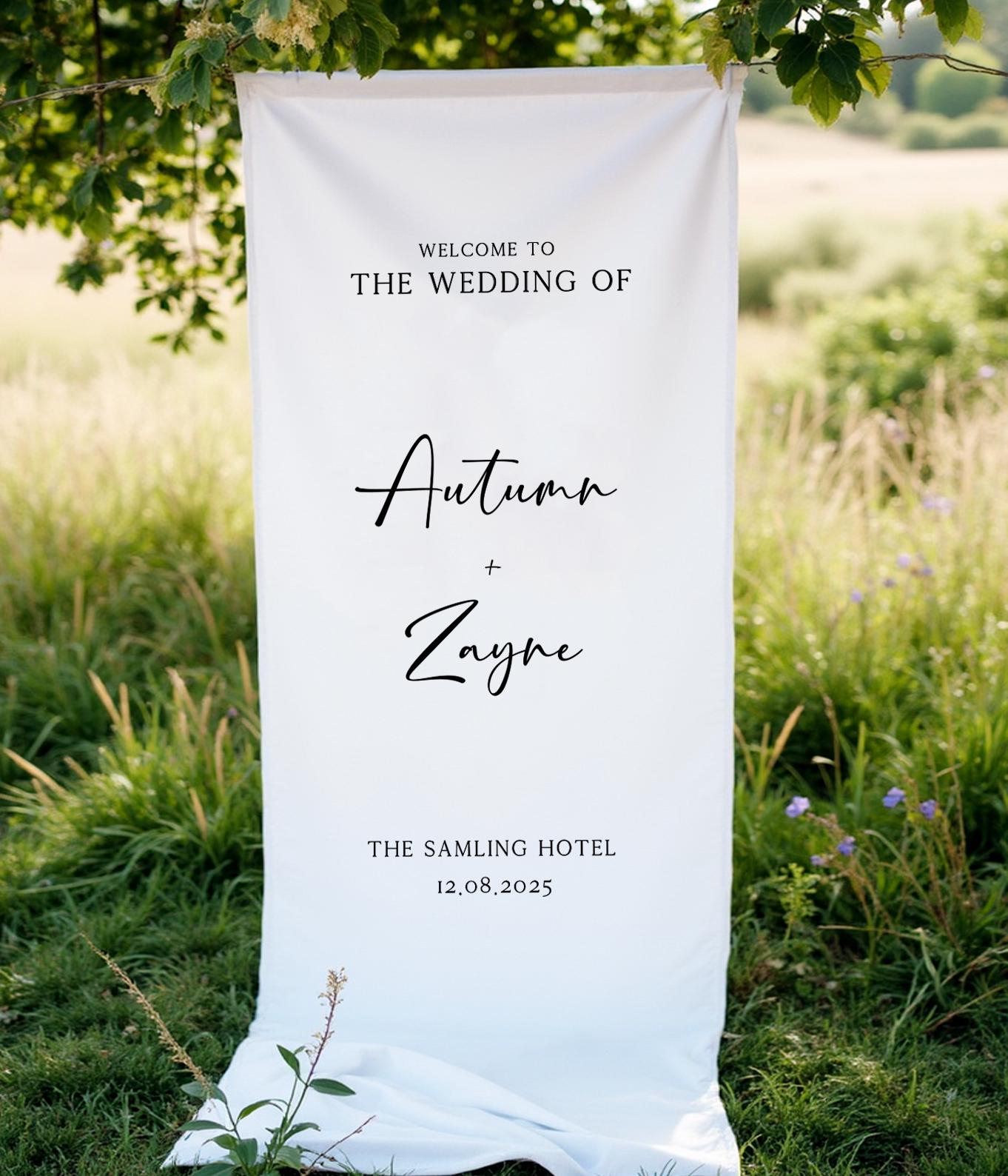 Fabric Wedding Welcome Sign，personalized Wedding Welcome Sign, Fabric ...