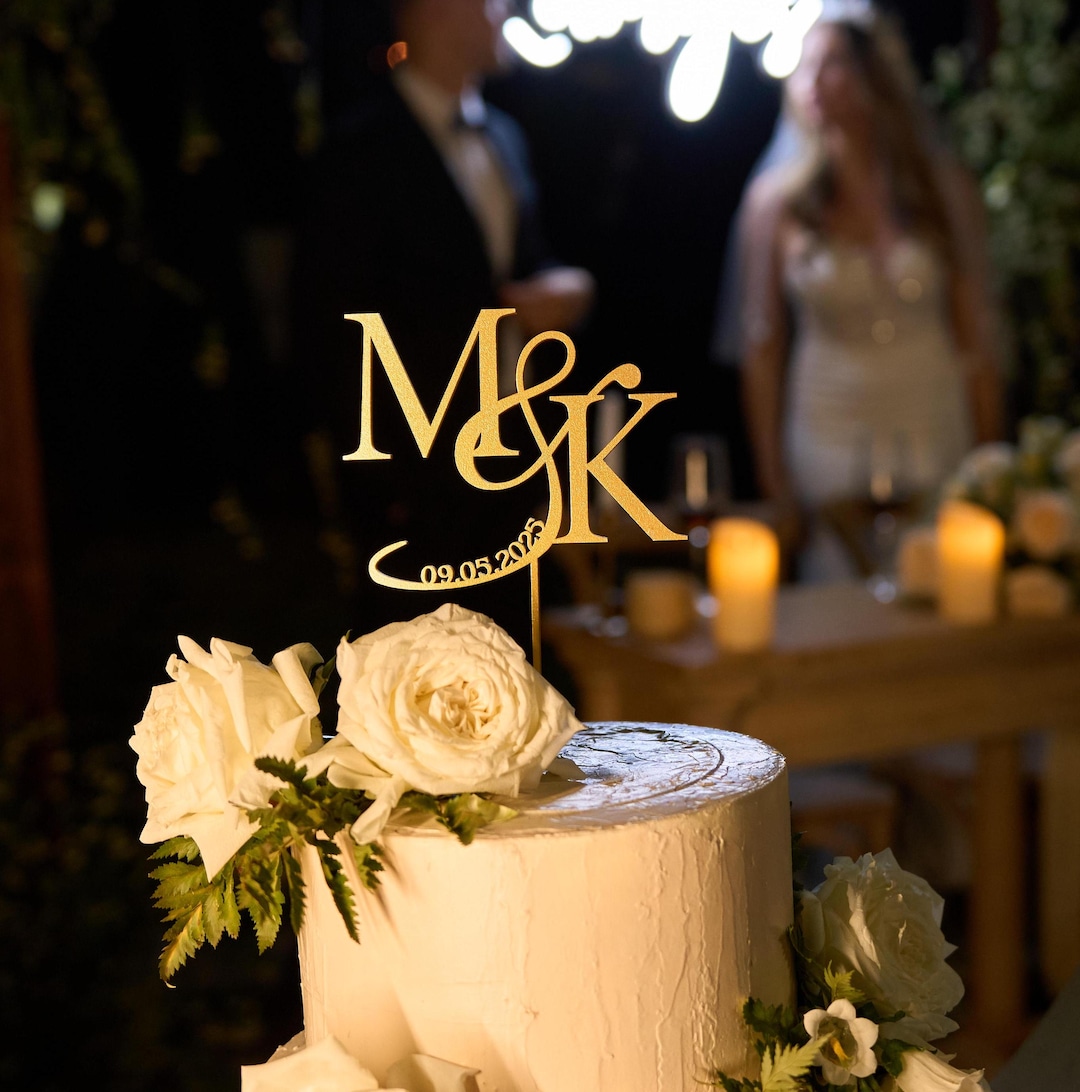 Custom Wedding Cake Topper With Initials,handmade Wood Wedding Cake ...